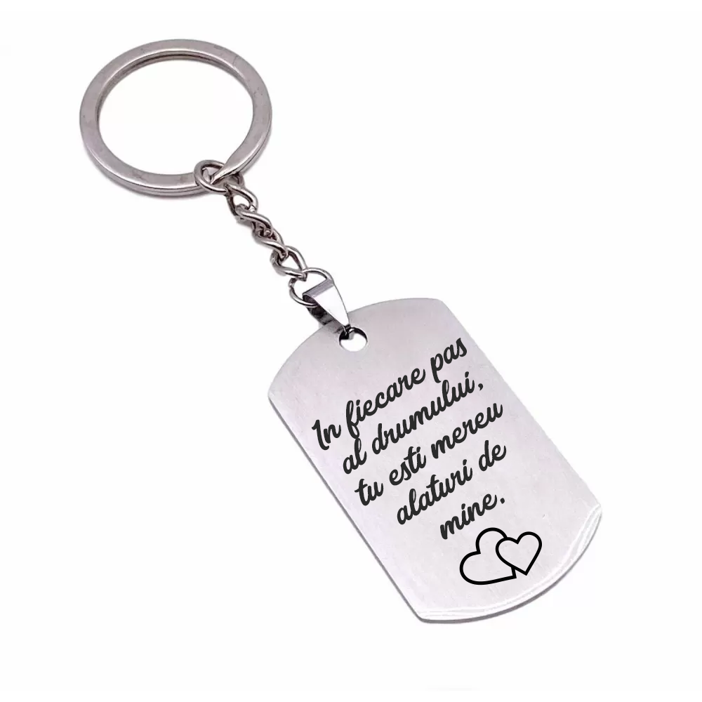 Breloc personalizat pentru iubit/iubita din inox